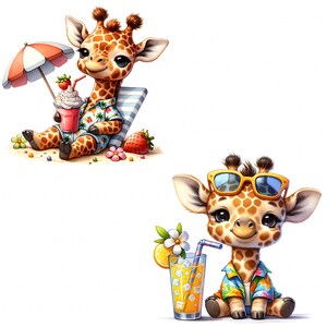 10 Whimsical Baby Giraffe Clipart Watercolor Giraffe for Nursery Baby ...