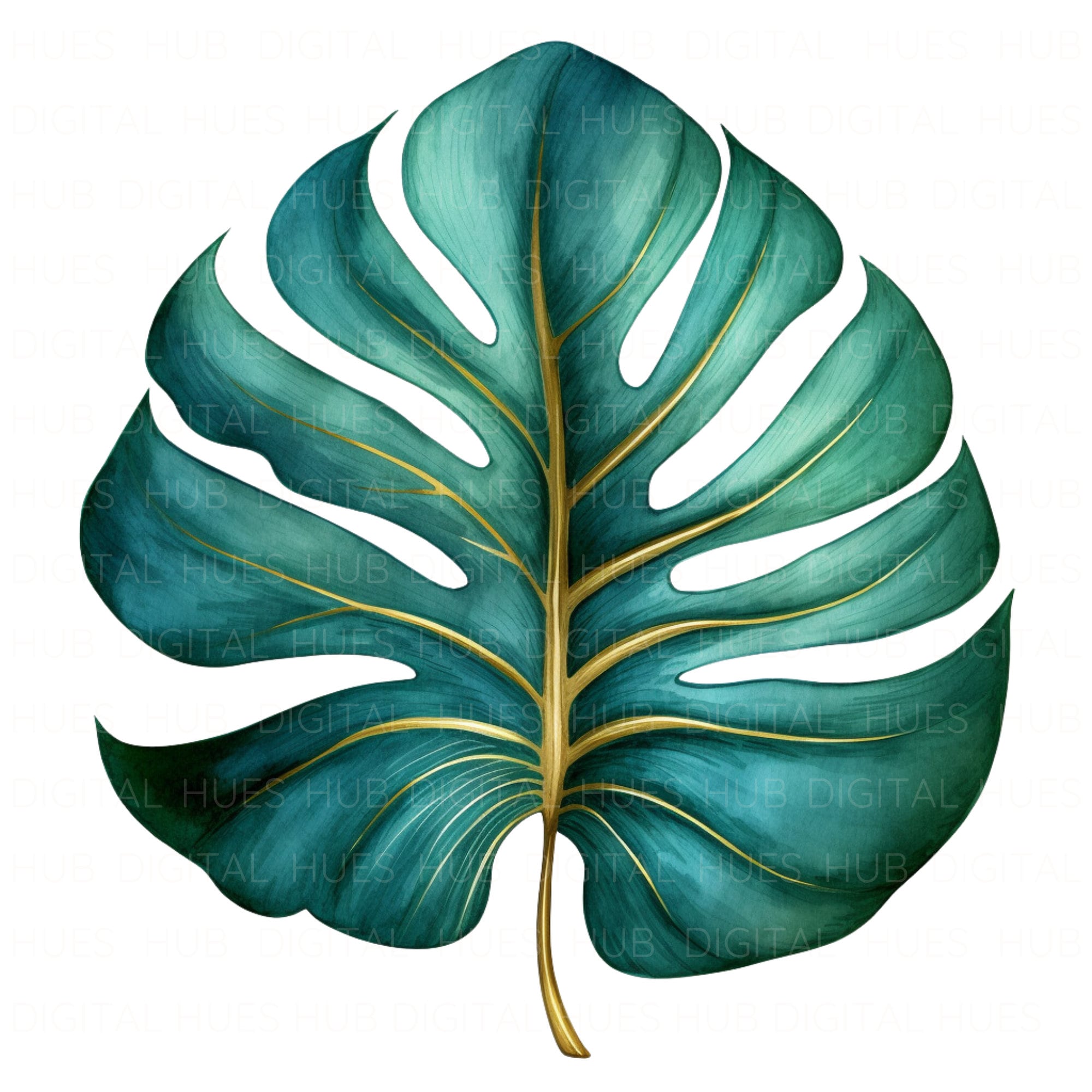 15 Colorful Monstera Leaf Clipart Botanical Clipart Watercolor Monstera ...