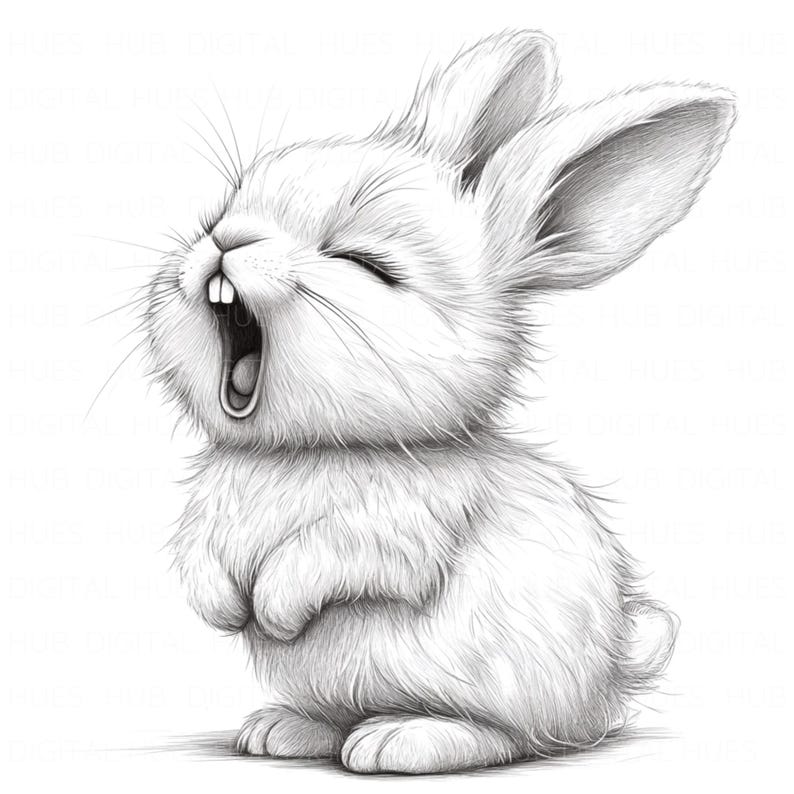 11 Black White Rabbit Sketch Clipart Easter Bunny Rabbit Sketch ...