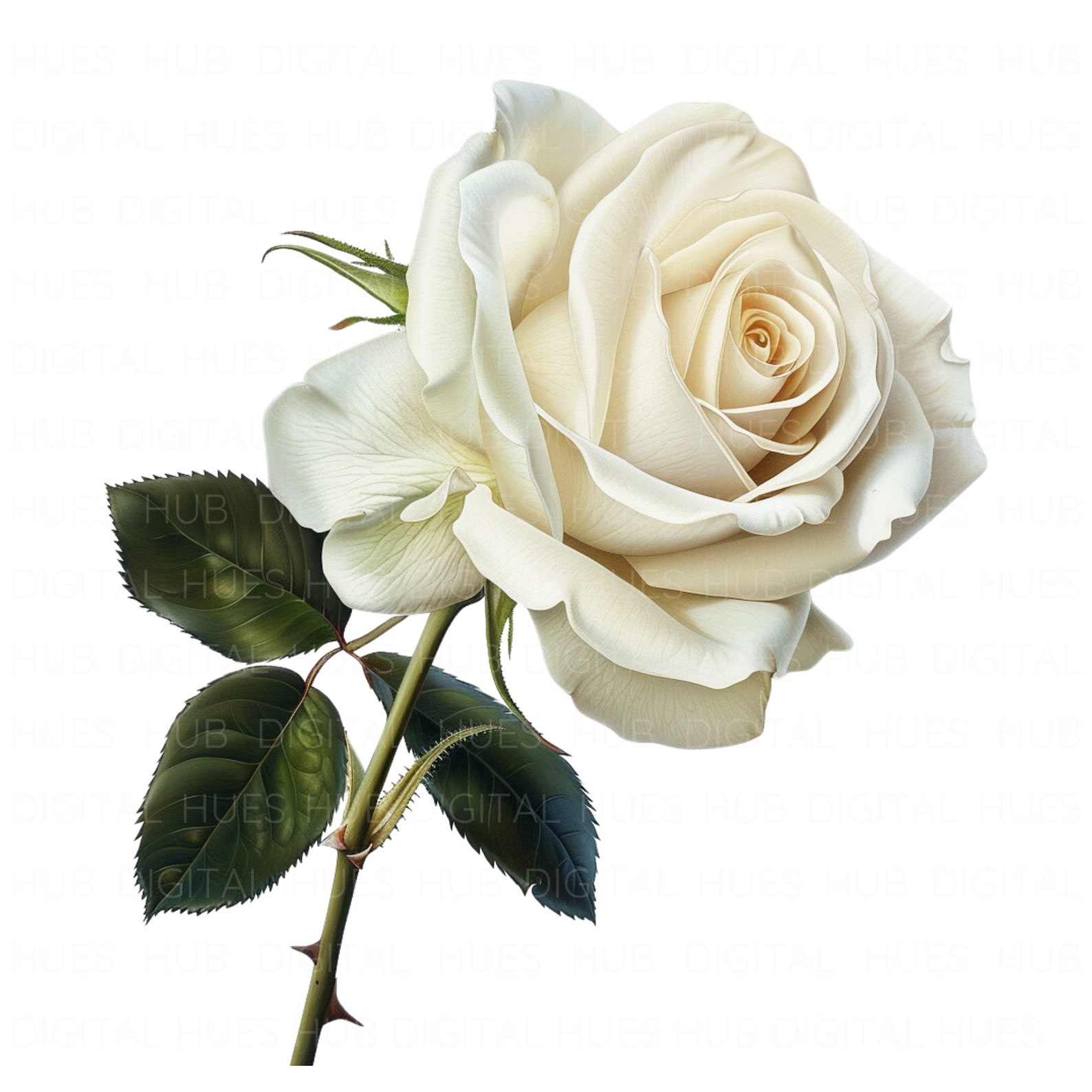12 White Rose Clipart Watercolor Romantic Wedding Bouquet High Quality ...