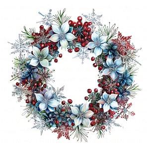 10 Christmas Wreath Set1 Clipart Bundle Watercolor Winter Wreath ...