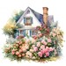 14 Floral Cottage Clipart Bundle Watercolor Cottage Garden Clipart High ...