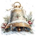 10 Christmas Bell in Snow Clipart Watercolor Holiday Graphics Printable ...