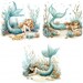 11 Little Mermaid Sleeping Underwater Watercolor Fairytale Art ...