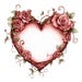 11 Red Rose Heart Clipart Watercolor Printable Floral Heart High ...