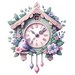 10 Floral Cuckoo Clock Clipart Watercolor Vintage Wall Clock Art ...