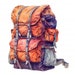 14 Trekking Backpack Set2 Clipart Bundle Watercolor Hiking Backpack ...