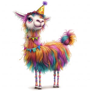 16 Cute Birthday Llama Clipart Watercolor Peru Llama Alpaca Art ...