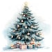 13 Christmas Tree With Gifts Clipart Watercolor Festive Winter Holiday ...