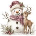 13 Snowman With Reindeer Clipart Watercolor Festive Holiday Graphic ...