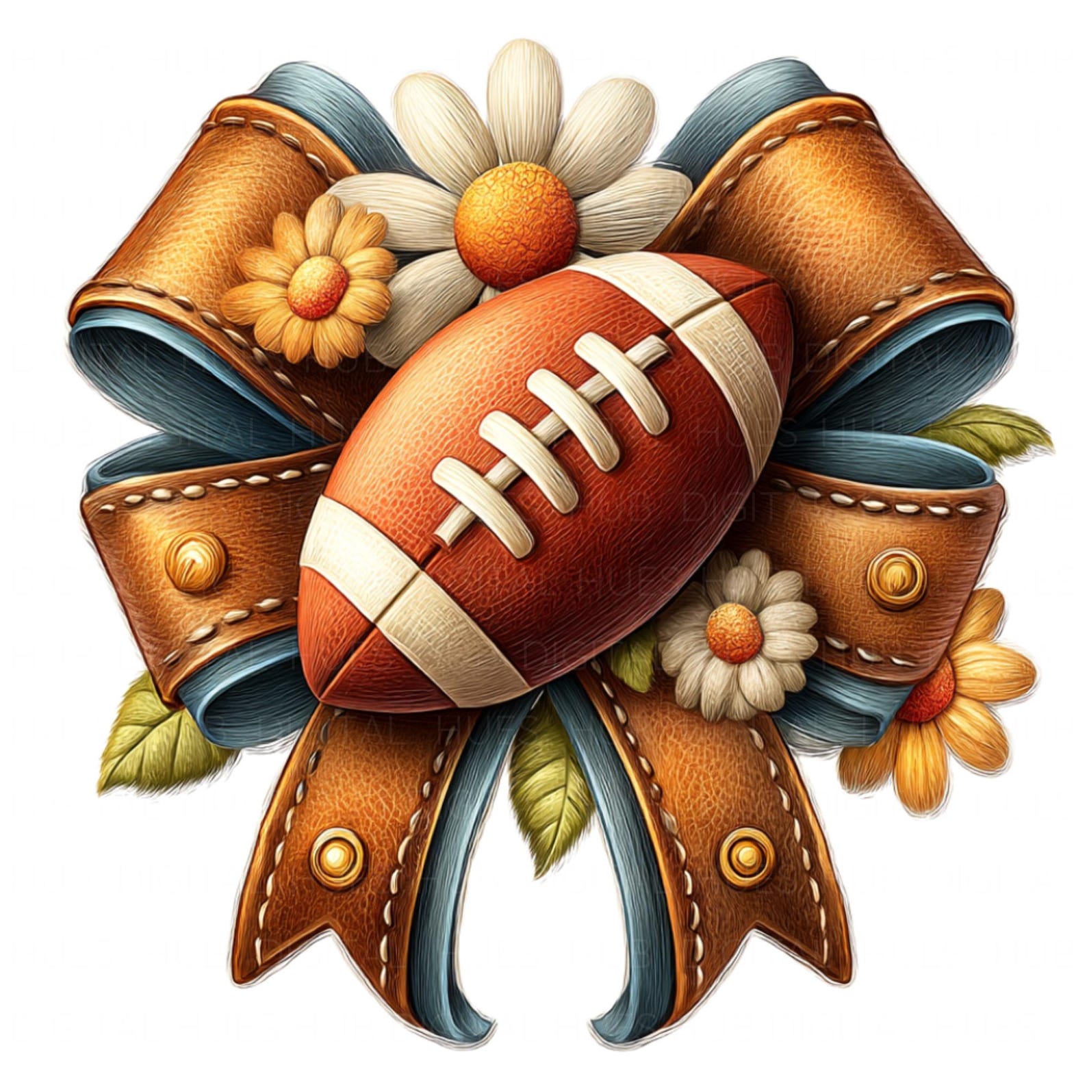 11 Football Bow Clipart Football Coquette Sports Ribbon Game Day Bow ...