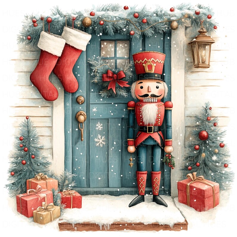 10 Christmas Nutcracker Clipart Watercolor Festive Holiday Graphics ...