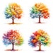 16 All Season Tree Clipart Bundle Watercolor Tree Changing Color High ...