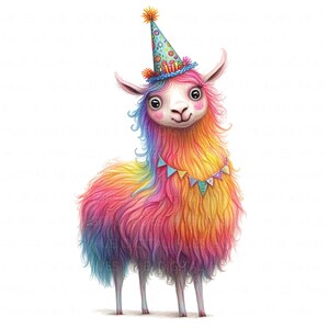 16 Cute Birthday Llama Clipart Watercolor Peru Llama Alpaca Art ...
