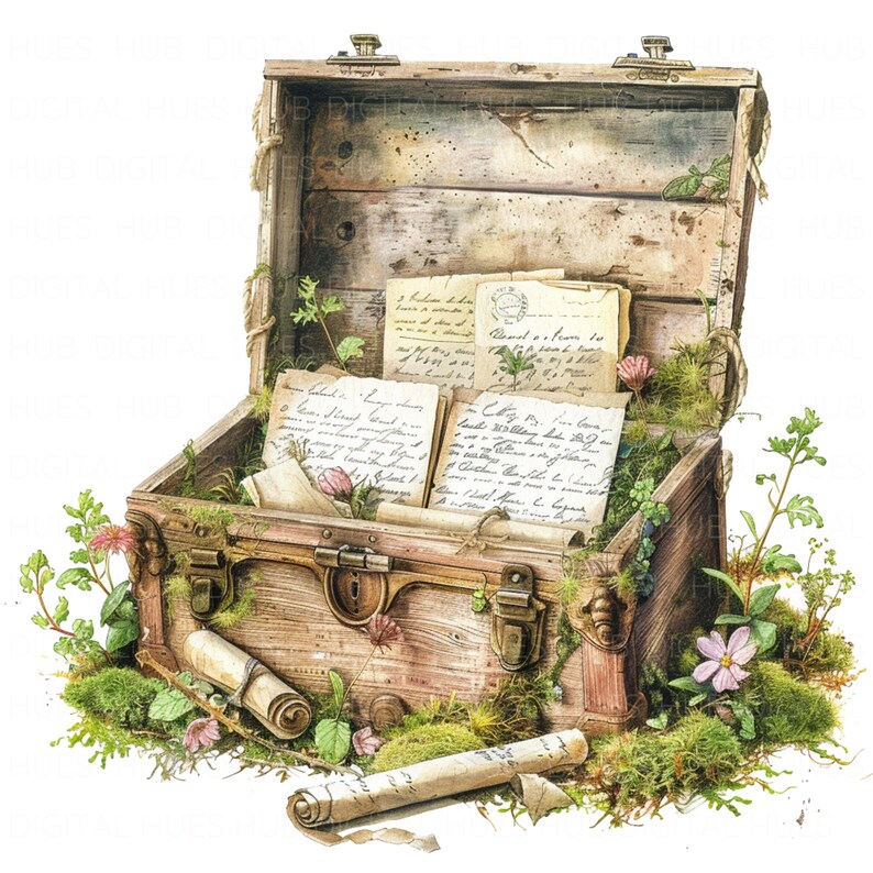 16 Old Wooden Box Letters Clipart Watercolor Old Vintage Letters ...