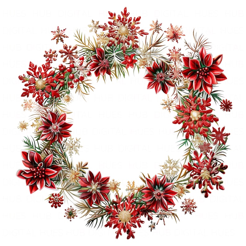 10 Christmas Wreath Set1 Clipart Bundle Watercolor Winter Wreath ...