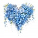 17 Forget Me Not Heart Clipart Bundle Printable Floral Heart Clipart ...
