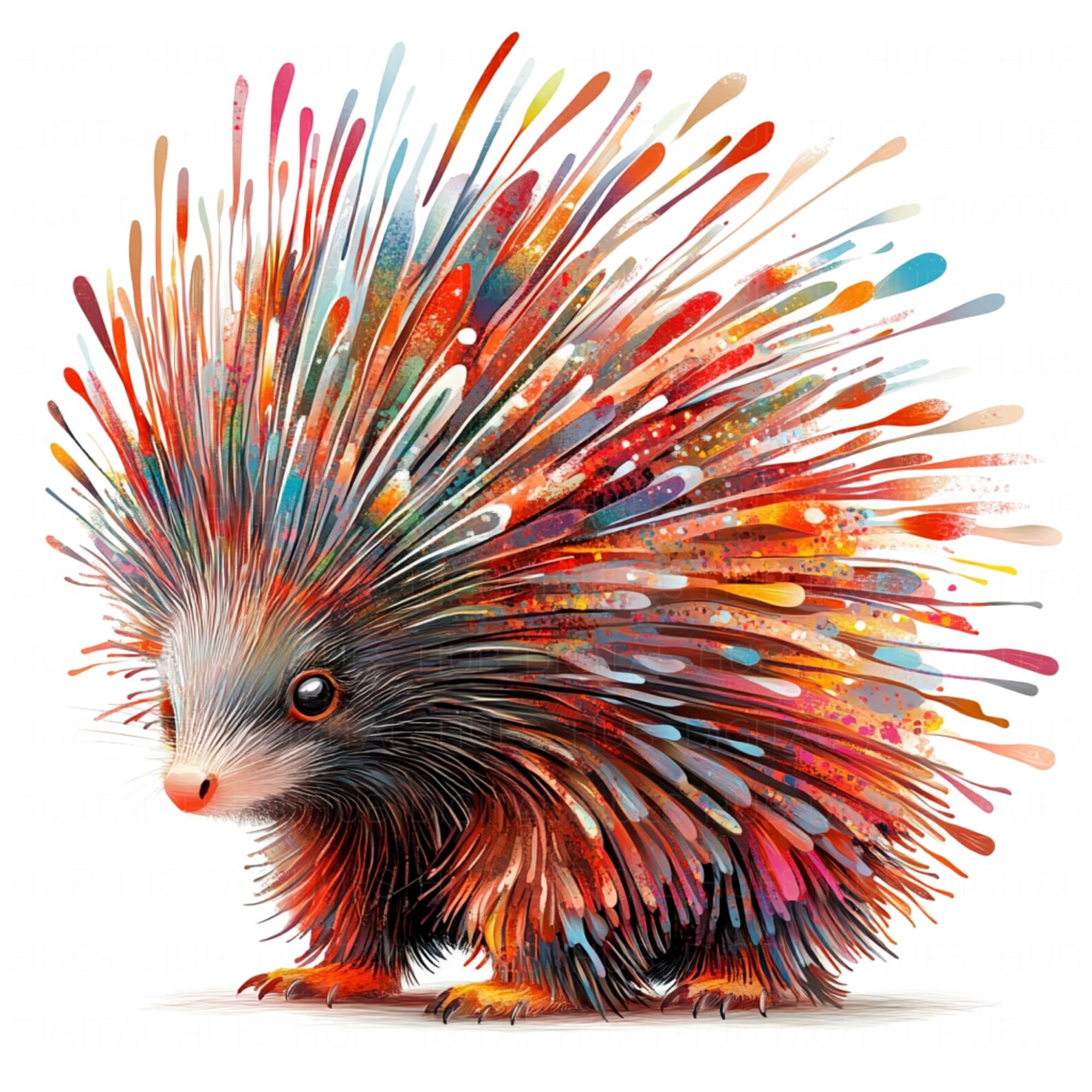12 Cute Cartoon Porcupine Clipart Watercolor Woodland Porcupine Nursery ...