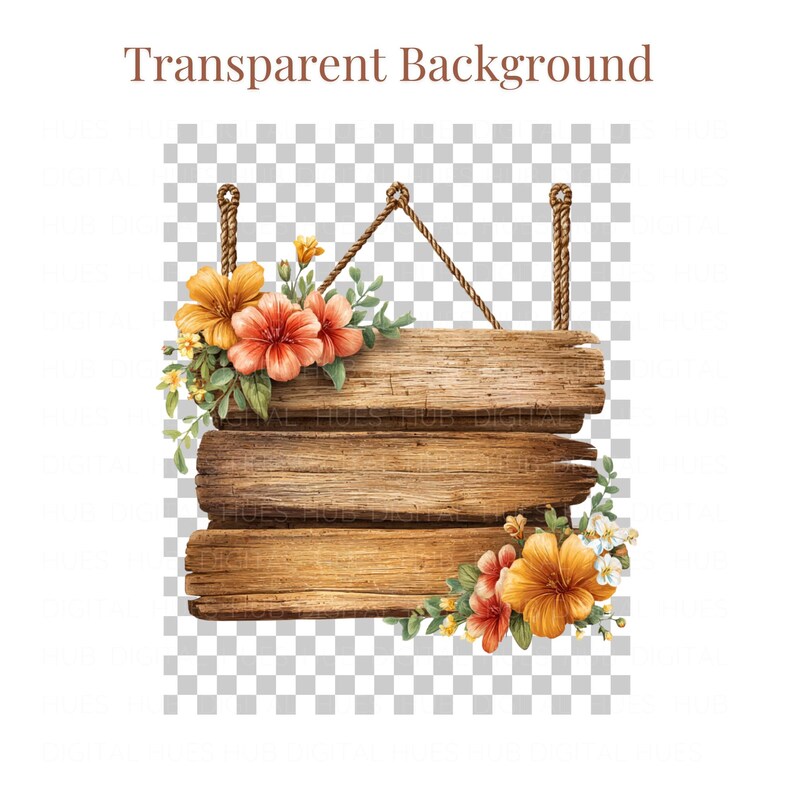 10 Rustic Wooden Sign Clipart Watercolor Vintage Hanging Garden Sign ...