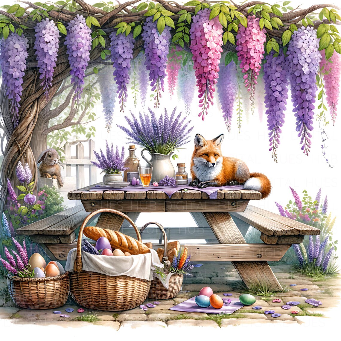 12 Easter Table Decor Clipart Watercolor Easter Spring Printable High ...