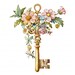 13 Floral Key Clipart Watercolor Fairy Key Art Fantasy Clipart ...