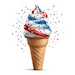 13 Patriotic Ice Cream Clipart Watercolor Red White Blue Celebration ...
