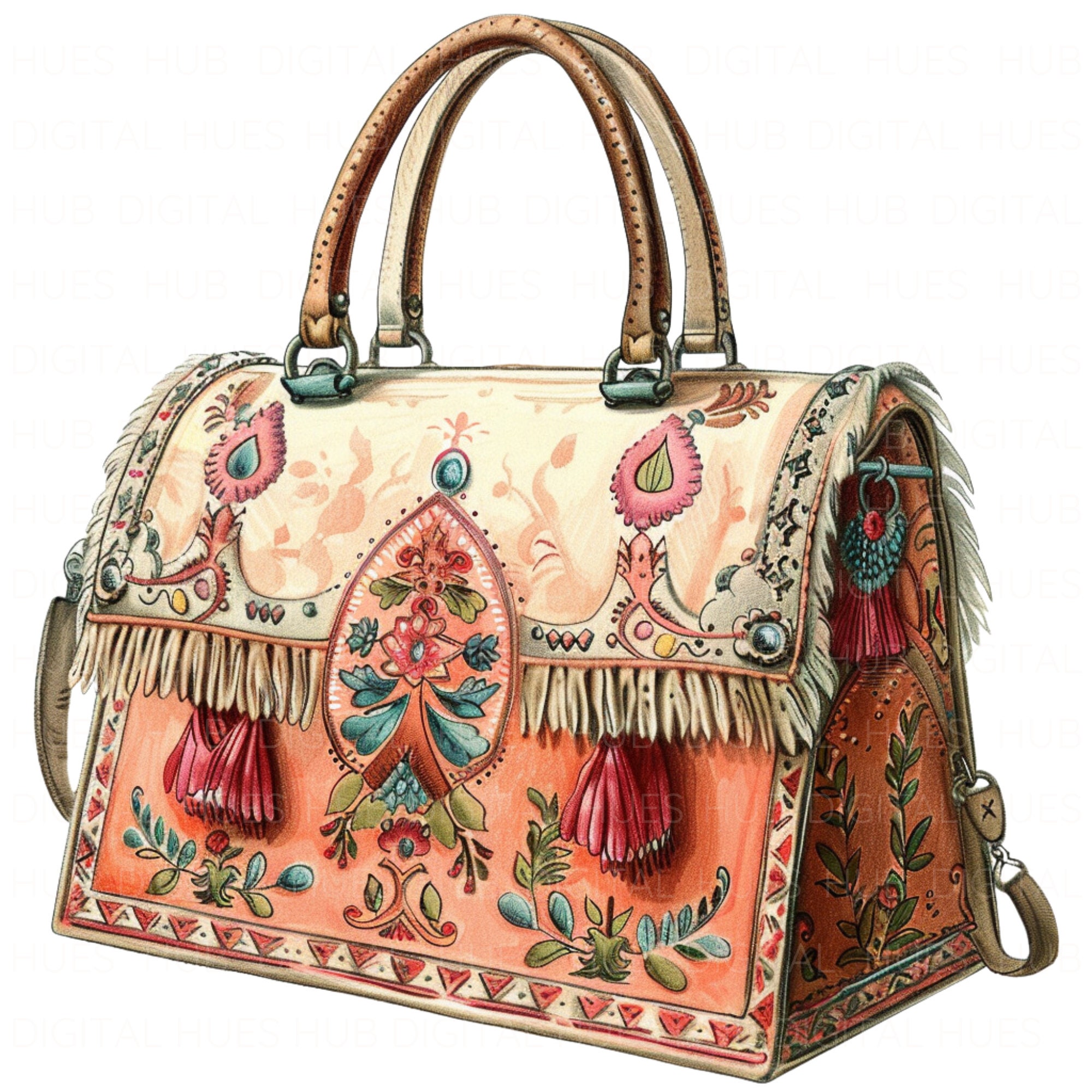 15 Floral Handbag Clipart Bundle Watercolor Clutch Floral Purse Sticker ...