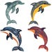 15 Dolphin With Pattern Clipart Ocean Dolphin Stickers Kids Nursery ...