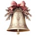 15 Pink Gold Christmas Bell Clipart Watercolor Festive Holiday ...