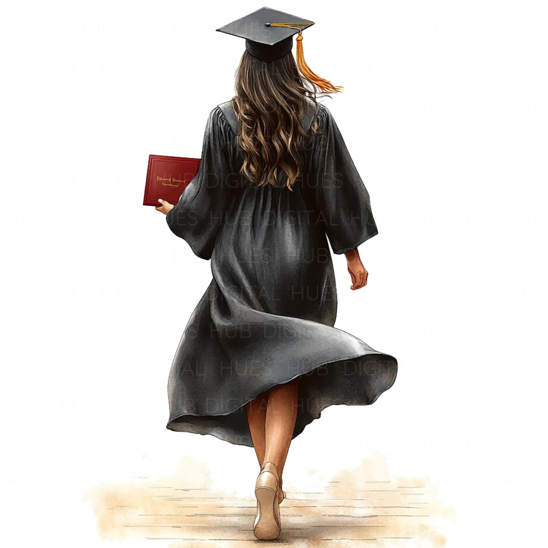 14 Graduation Girl Clipart Watercolor Student Grad Designs Graduation ...