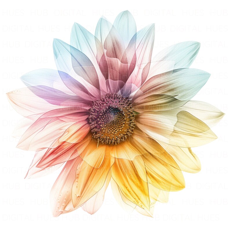 10 Transparent Sunflower Clipart Bundle Watercolor Spring Flower ...
