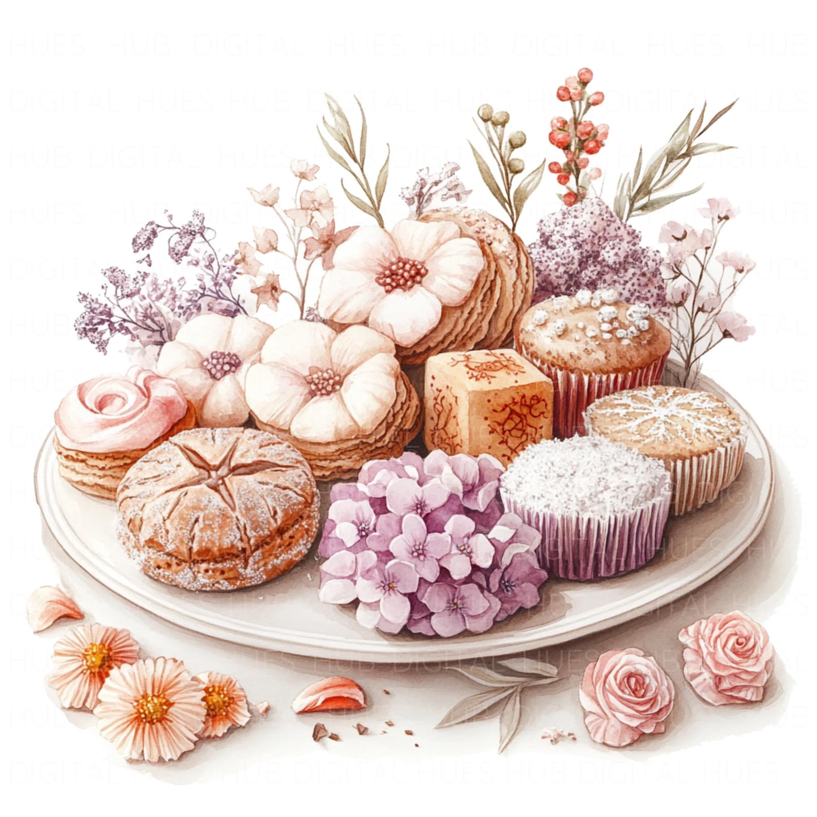 12 Christmas Cookies Clipart Watercolor Festive Holiday Graphics ...