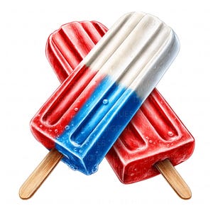 11 Patriotic Popsicles Clipart Watercolor Red White Blue Celebration ...
