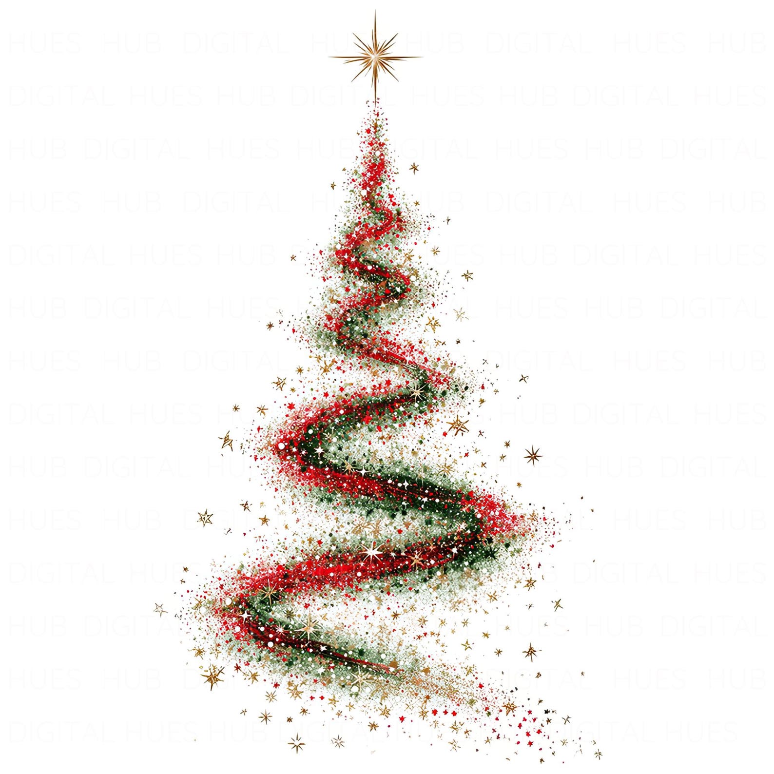 11 Sparkling Christmas Tree Clipart: Watercolor Elegant Holiday Tree ...