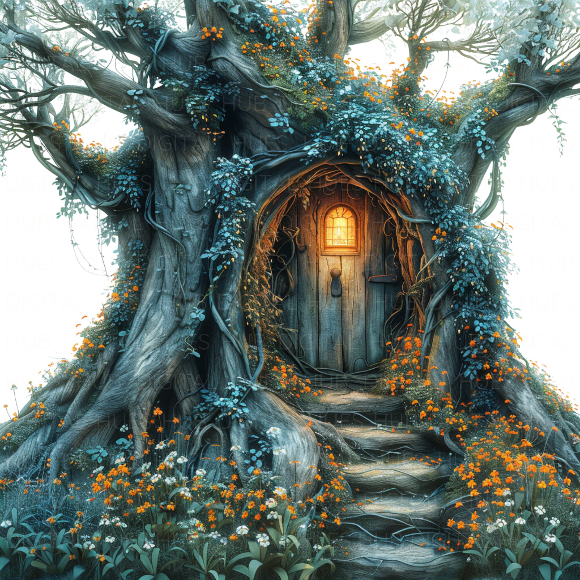 11 Secret Forest Door Clipart Bundle Watercolor Magic Door Clipart ...