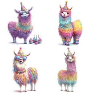 16 Cute Birthday Llama Clipart Watercolor Peru Llama Alpaca Art ...