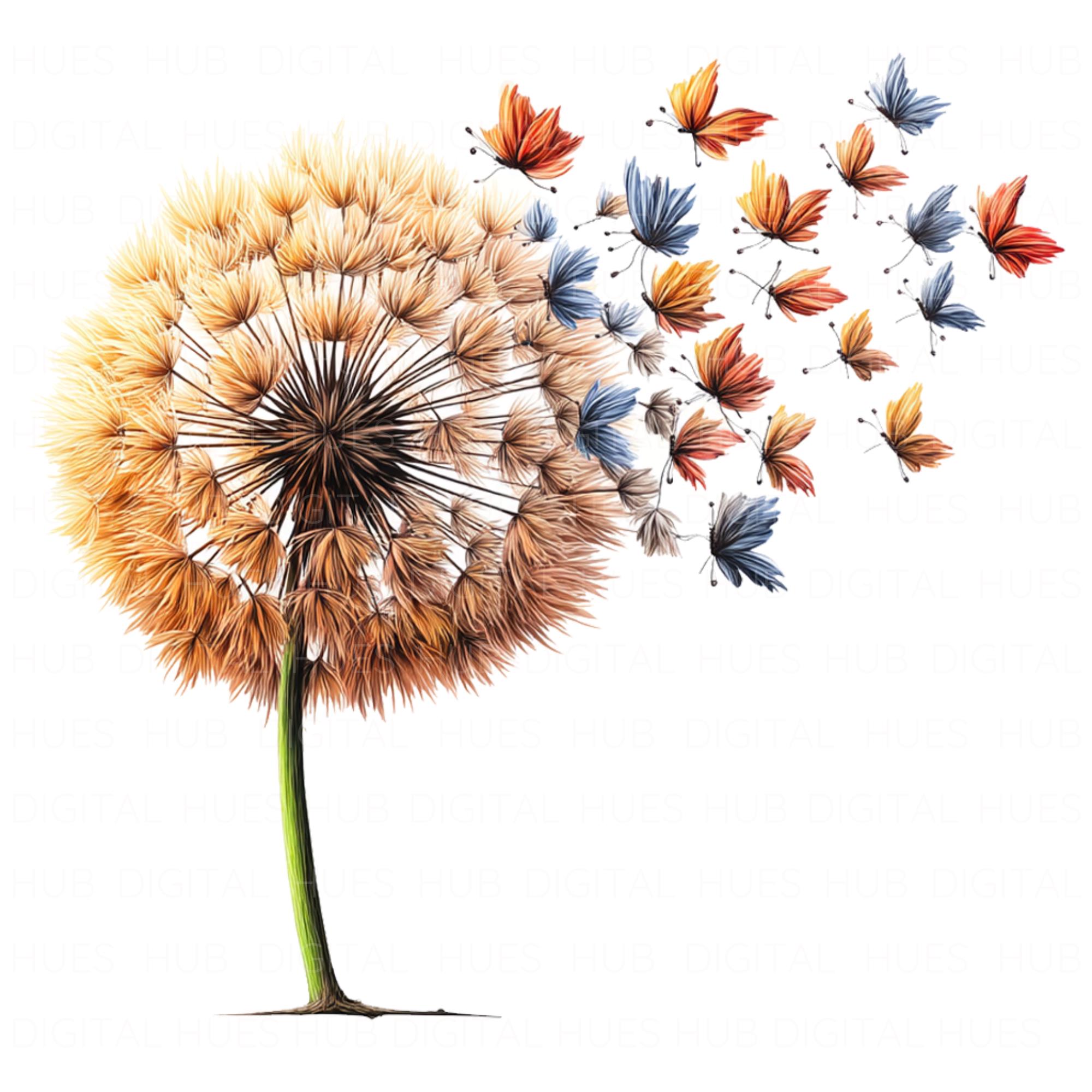 13 Dandelion Clipart Watercolor Dandelion Spring Wildflowers Art ...