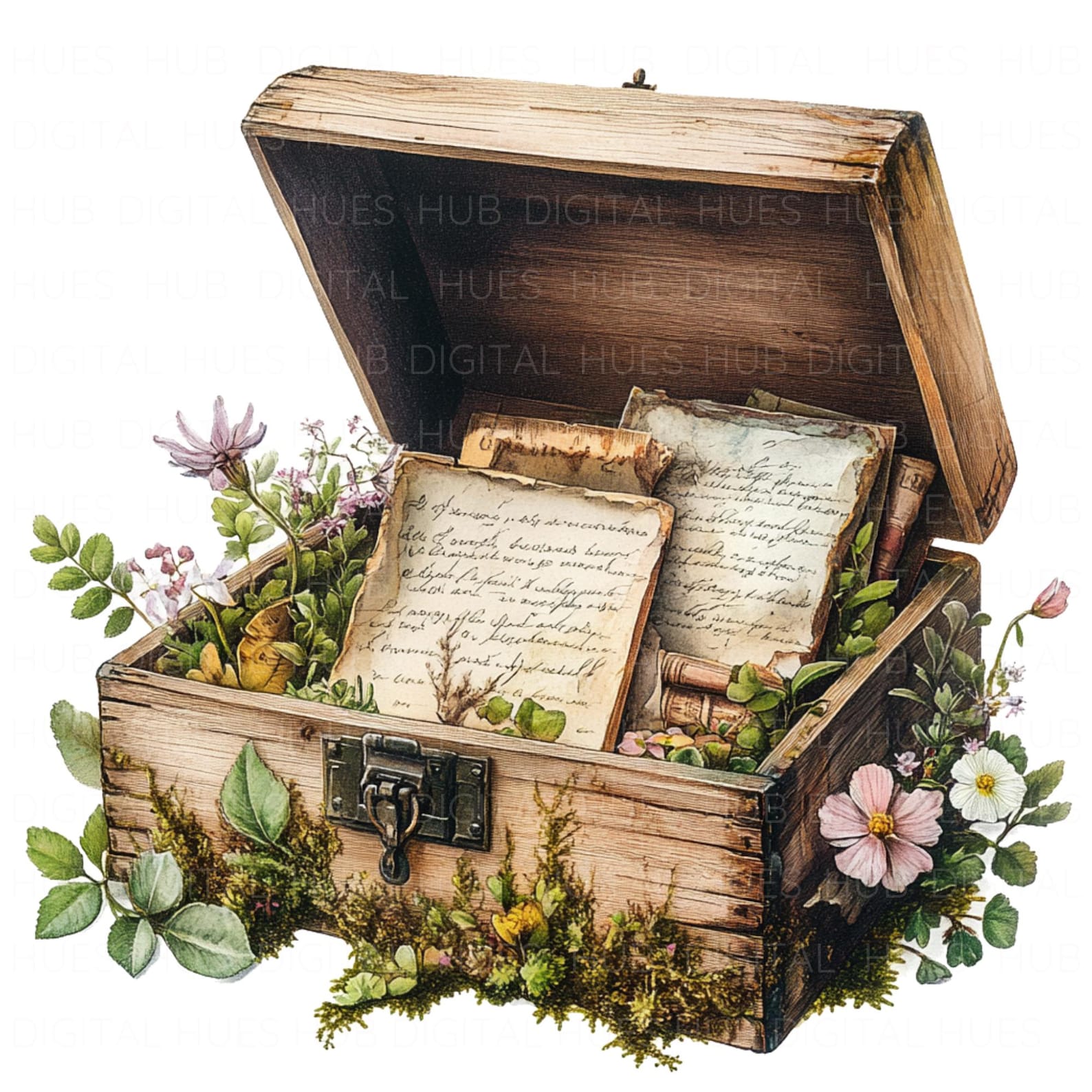 16 Old Wooden Box Letters Clipart Watercolor Old Vintage Letters ...