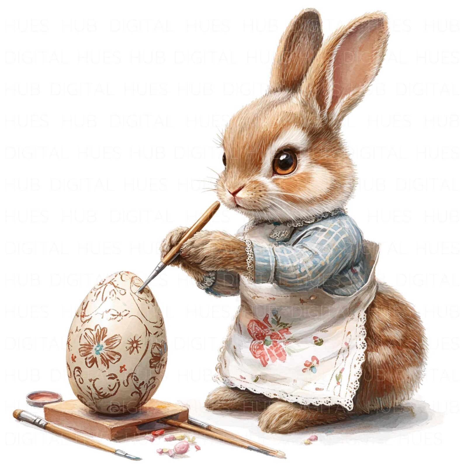 14 Easter Bunny Painting Easter Egg Clipart Watercolor Cute Bunny ...