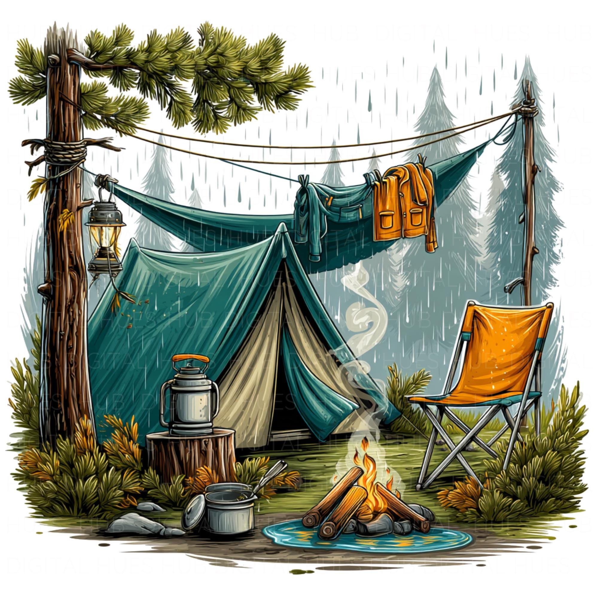 10 Camping Tent Clipart Watercolor Outdoor Nature Adventure Traveling ...