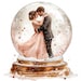 10 Romantic Snow Globe Couple Clipart Watercolor Love Story Printable ...