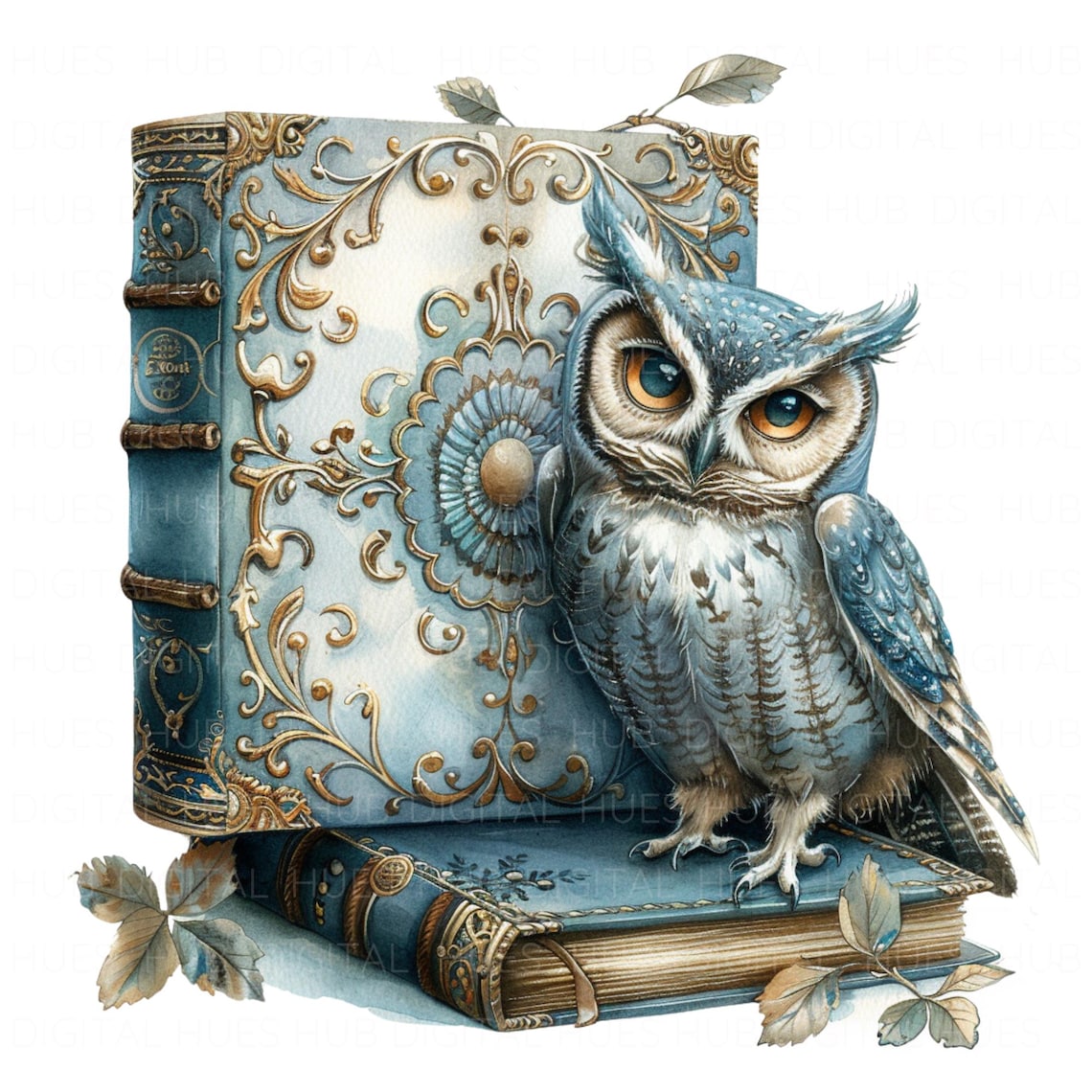 10 Owl and Magic Book Clipart Watercolor Nursery Owl Magic Clipart High ...