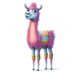 13 Hand Drawn Llama Clipart Watercolor Peru Llama Alpaca Art Printable ...