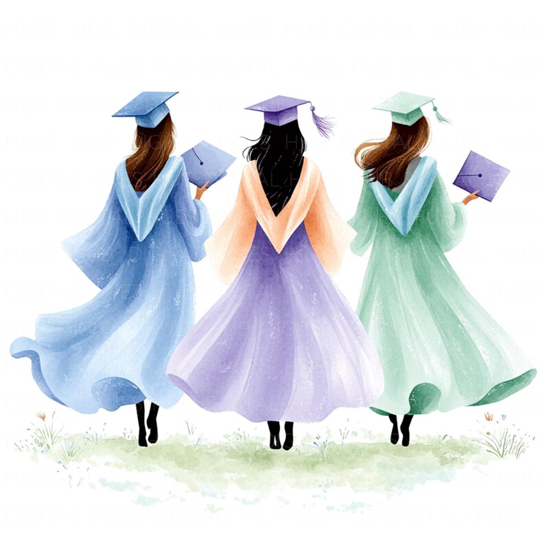 10 Graduation Abstract Clipart Watercolor Perfect Student Gift Idea ...