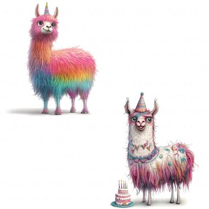 16 Cute Birthday Llama Clipart Watercolor Peru Llama Alpaca Art ...