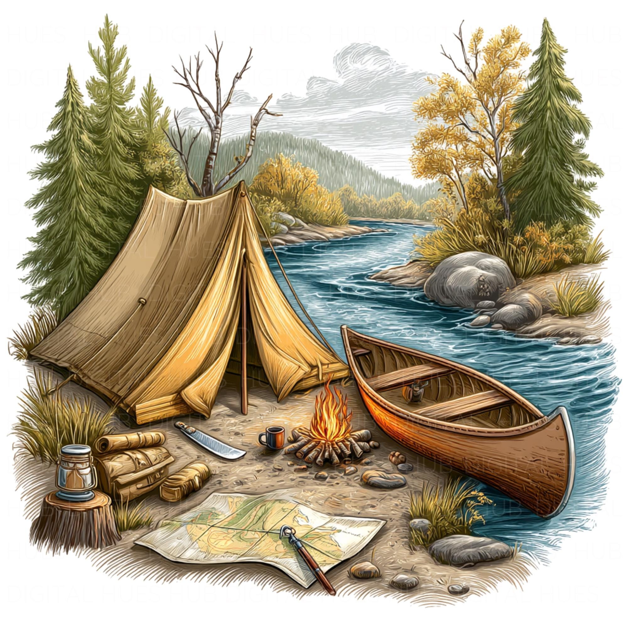 10 Camping Tent Clipart Watercolor Outdoor Nature Adventure Traveling ...