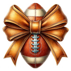 11 Football Bow Clipart Football Coquette Sports Ribbon Game Day Bow ...