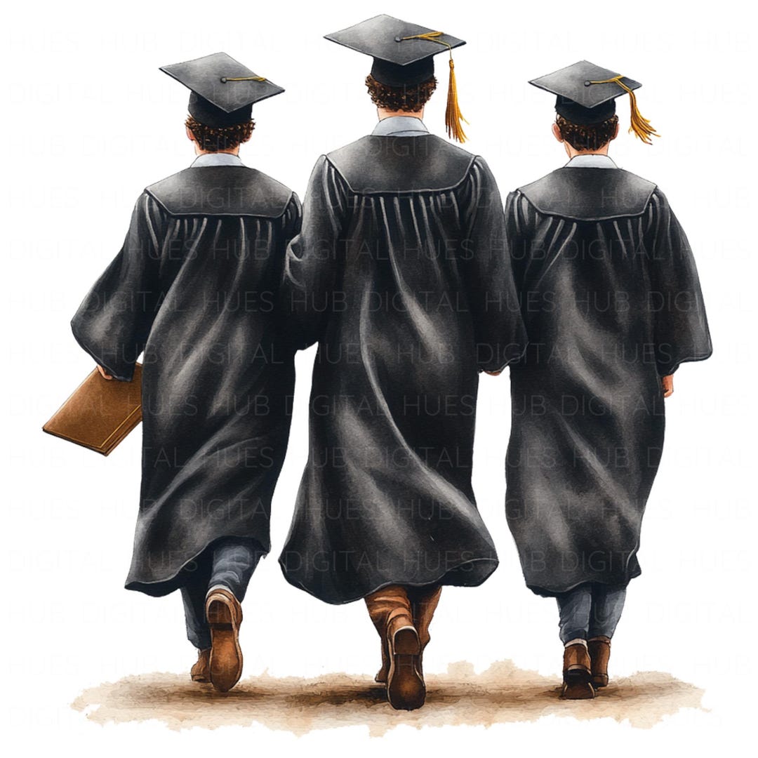 14 Graduation Boy Clipart Watercolor Perfect Student Gift Idea Diploma ...