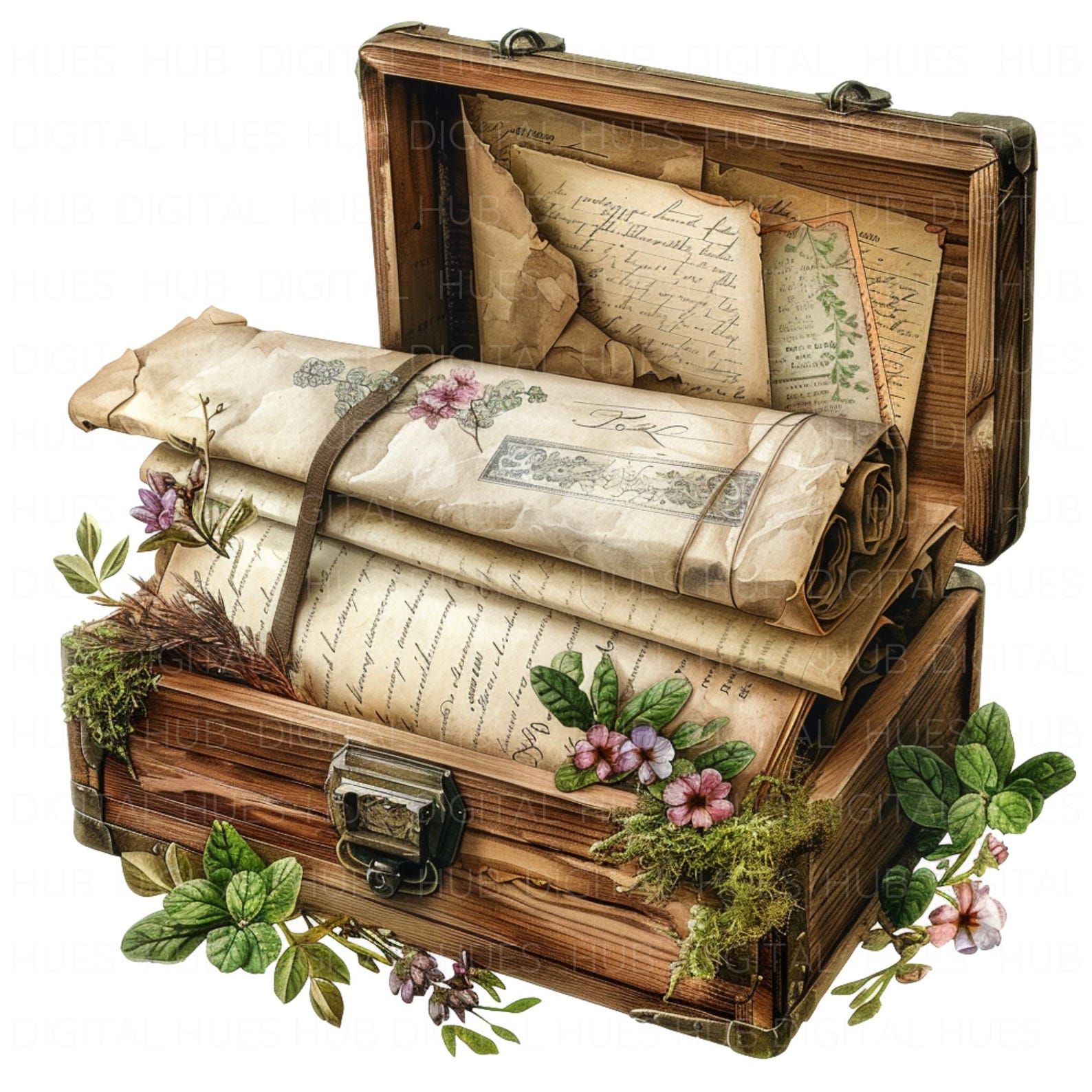 16 Old Wooden Box Letters Clipart Watercolor Old Vintage Letters ...