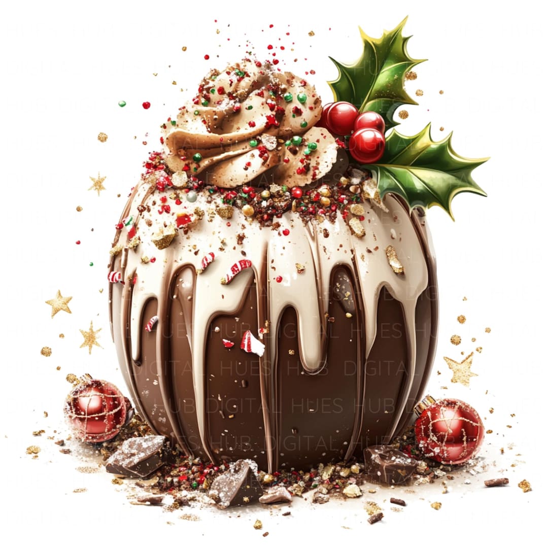 12 Christmas Chocolate Clipart Watercolor Festive Holiday Graphics ...